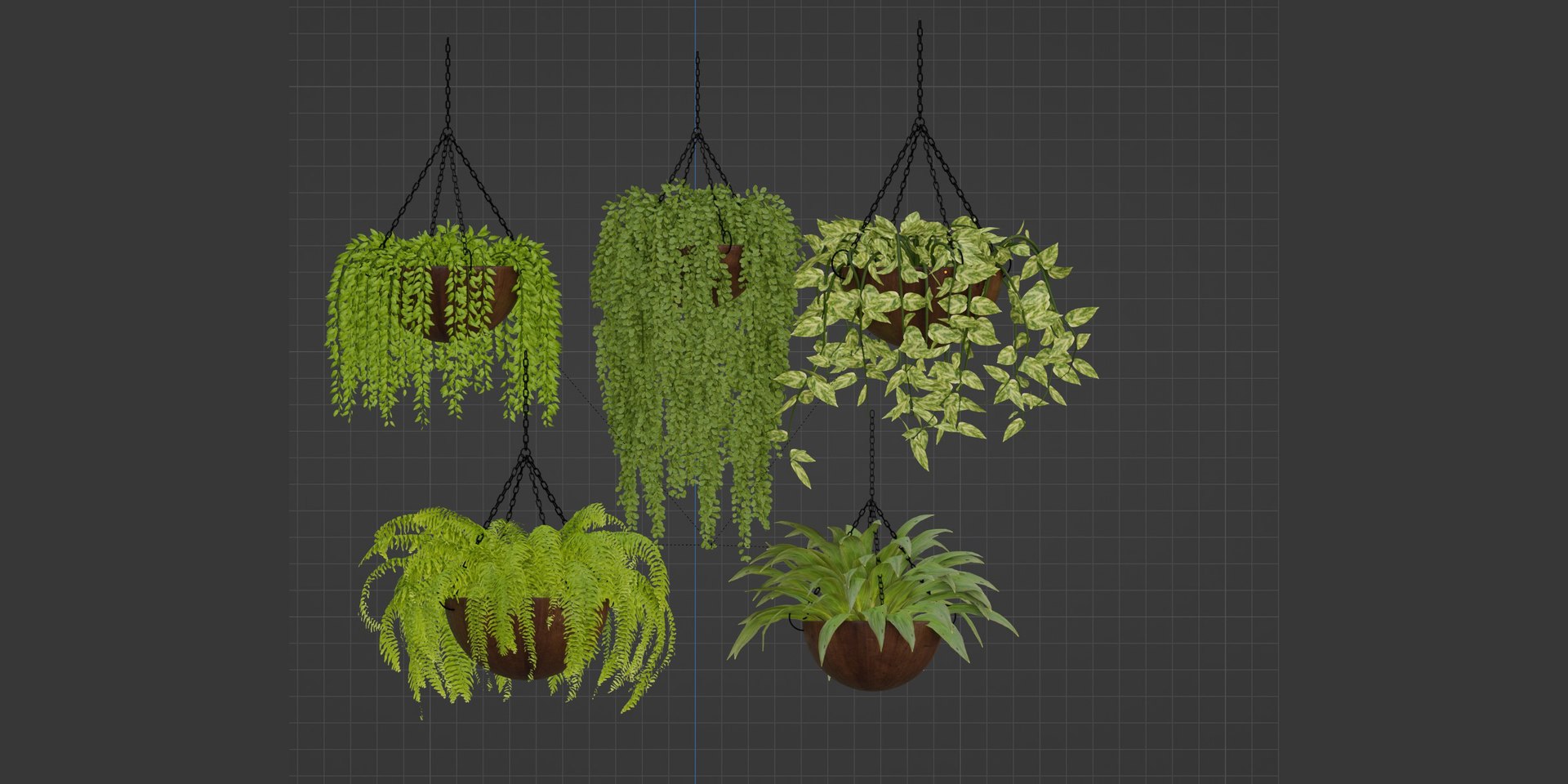 Hanging plants collection vol 33-Blender 3D model - TurboSquid 2123748