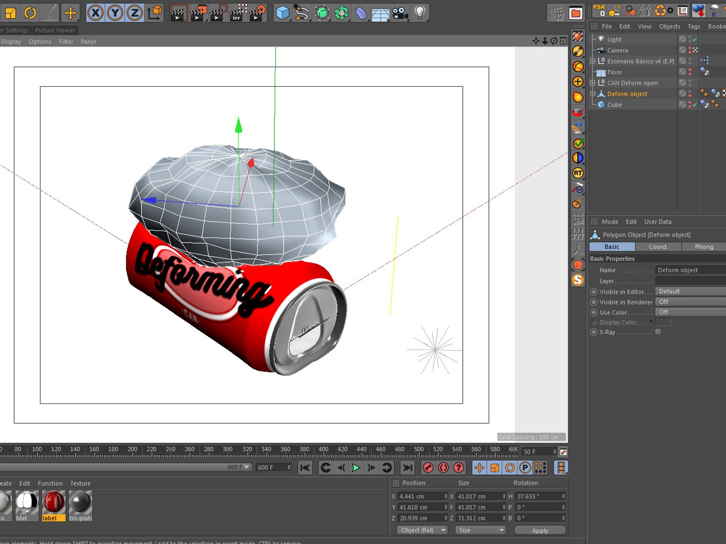 Interactive Deforming Cans 3ds