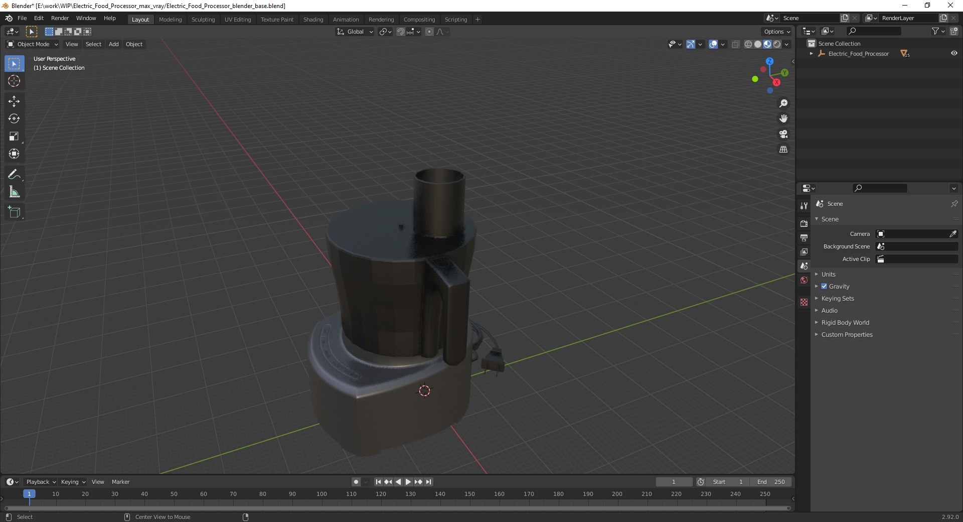Electric Food Processor 3D model - TurboSquid 2134063