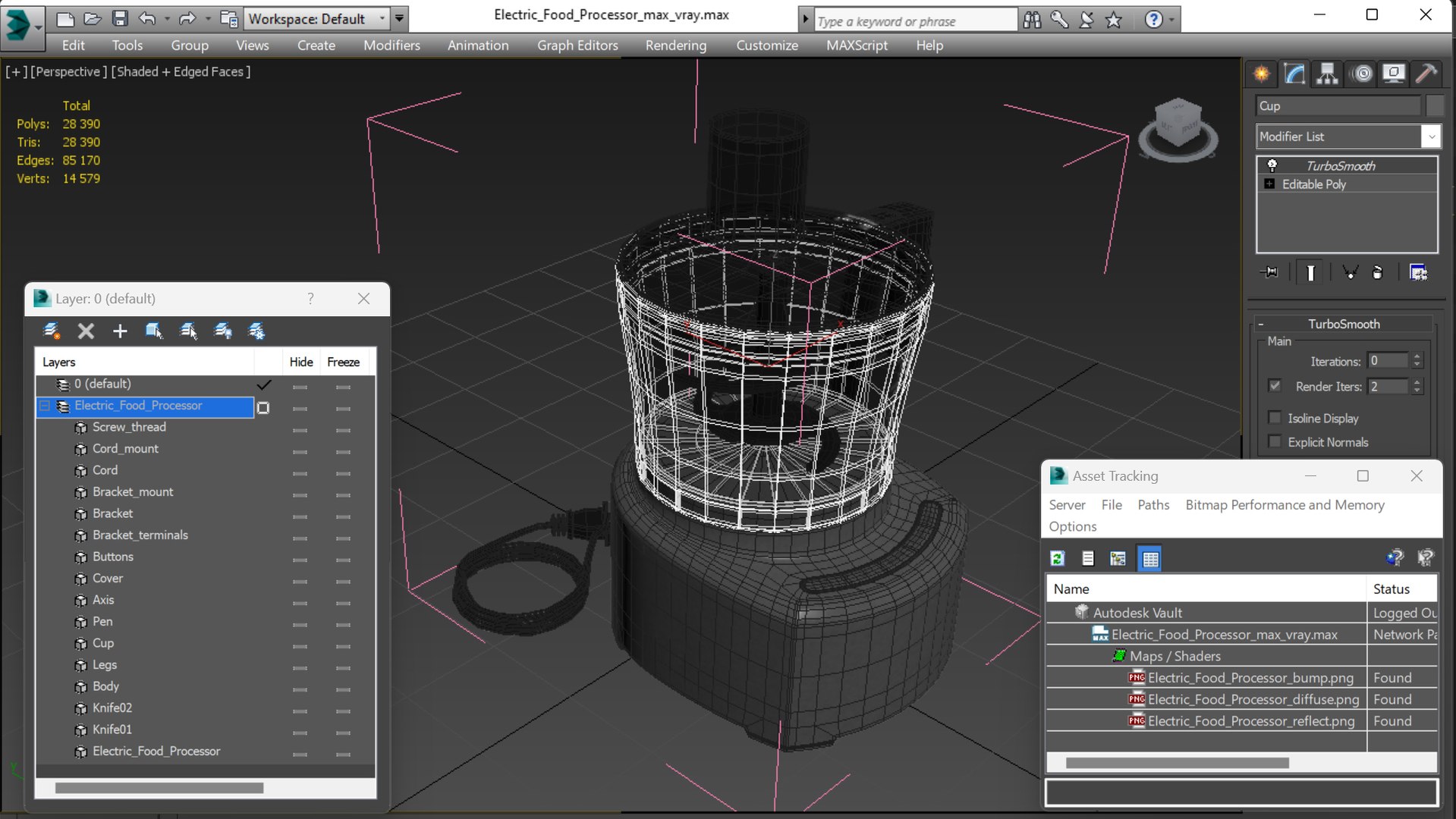 Electric Food Processor 3D model - TurboSquid 2134063