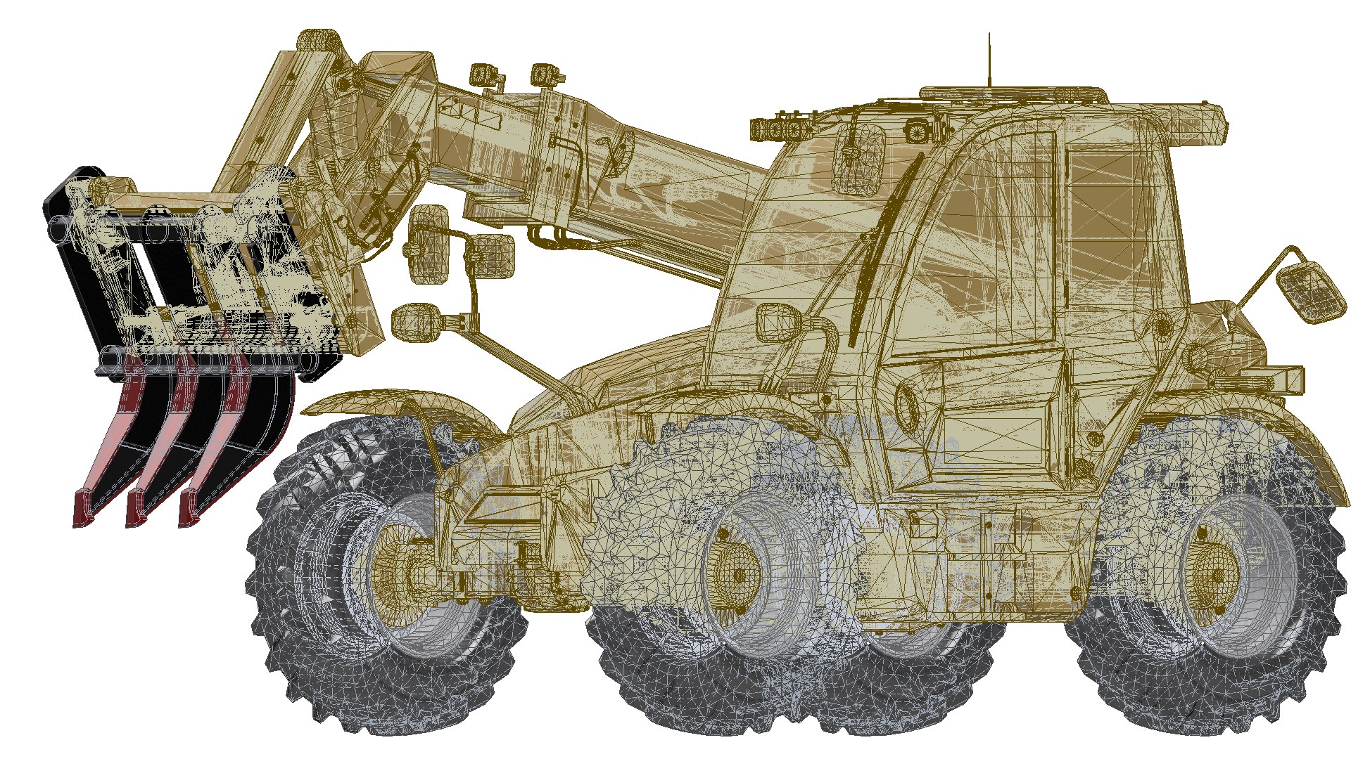 Telescopic Handlers Root Rakes Grapple 3D - TurboSquid 2176040