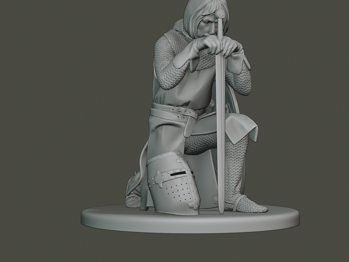 3D knight templar praying t1 - TurboSquid 1537706