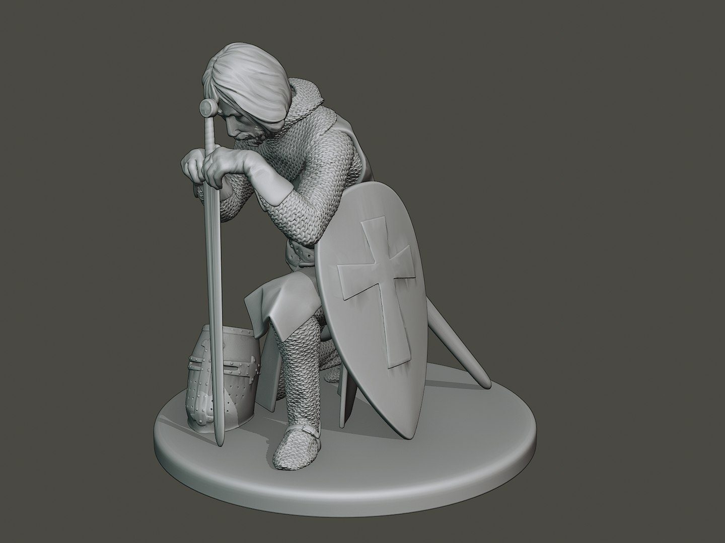 3D Knight Templar Praying T1 - TurboSquid 1537706