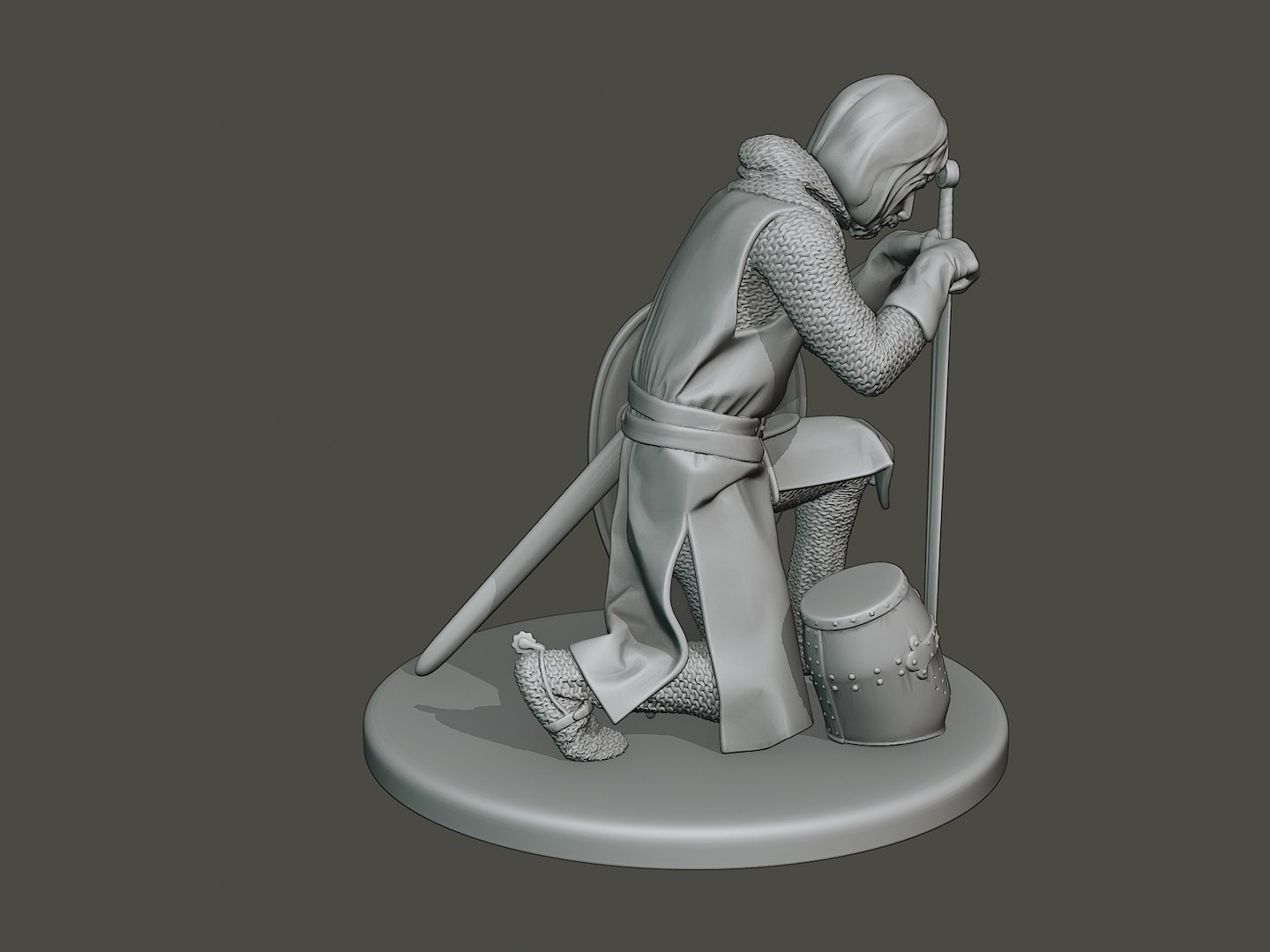 3D Knight Templar Praying T1 - TurboSquid 1537706
