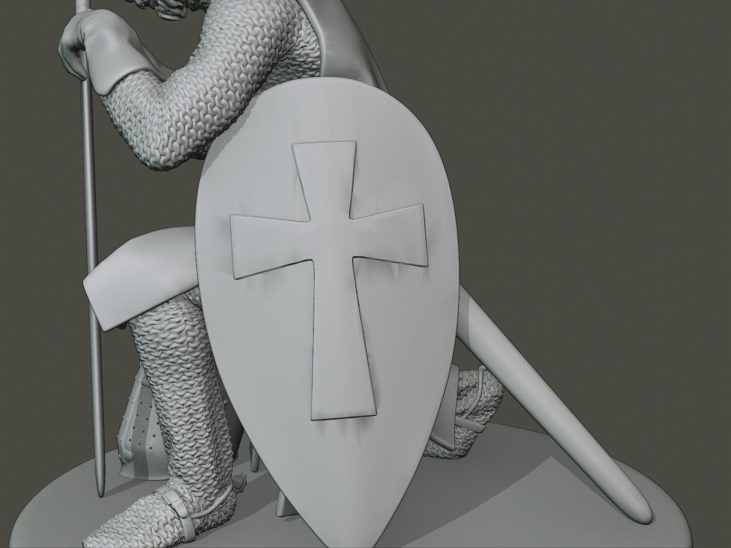3D knight templar praying t1 - TurboSquid 1537706
