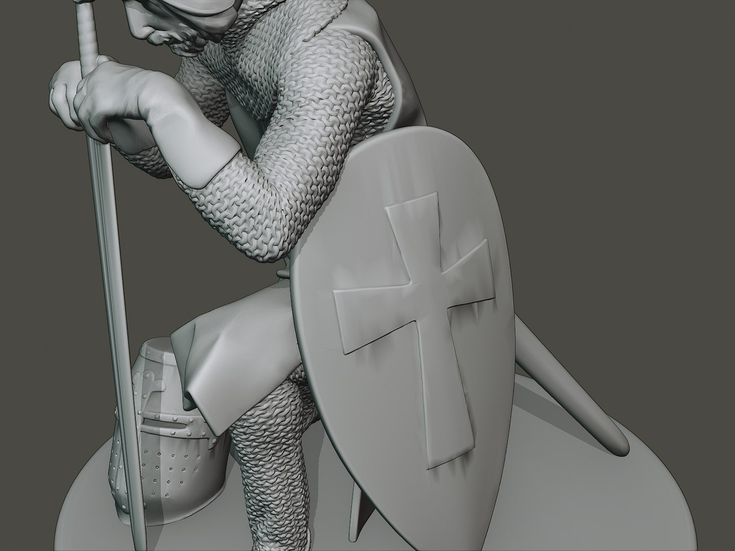 3D Knight Templar Praying T1 - TurboSquid 1537706