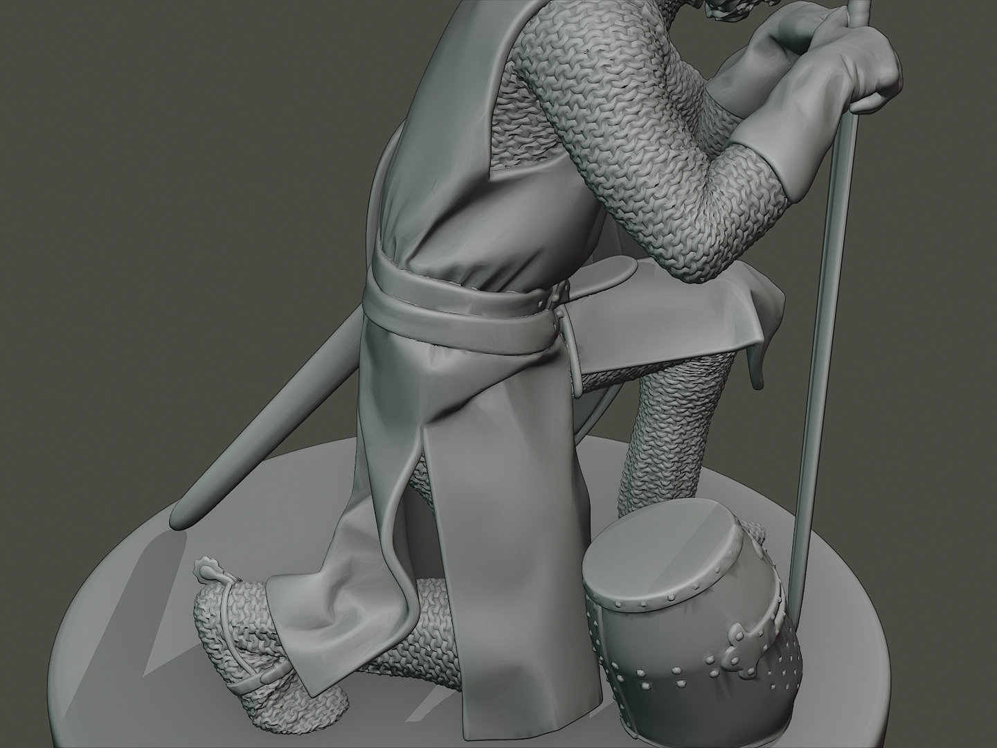 3D knight templar praying t1 - TurboSquid 1537706