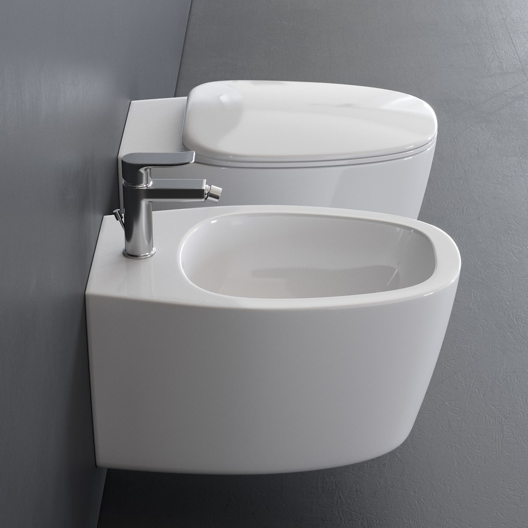 3D Dea Wall-hung Toilet Bidet Model - TurboSquid 1508594