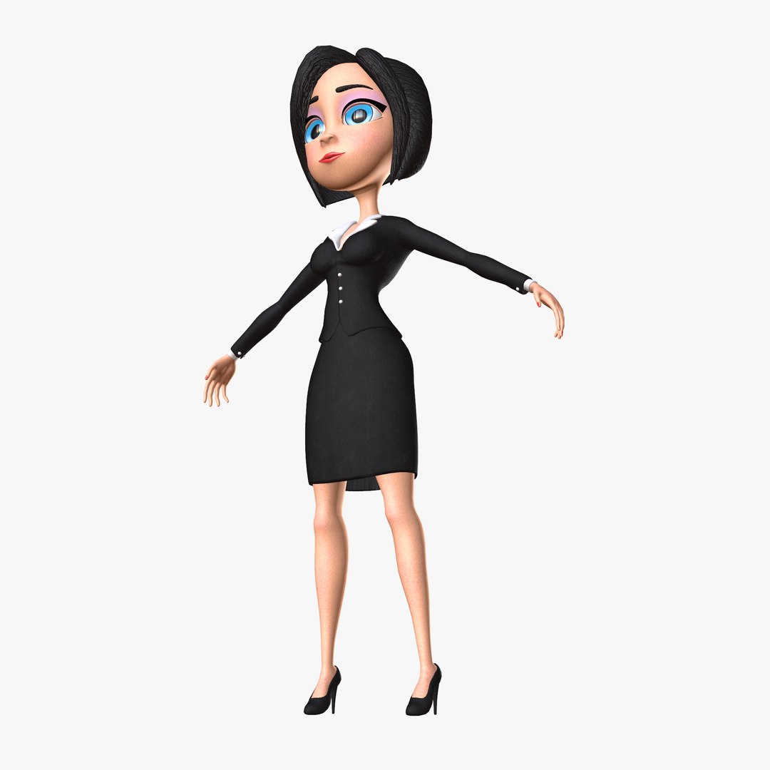 Businesswoman Cartoon People Woman 3d Model