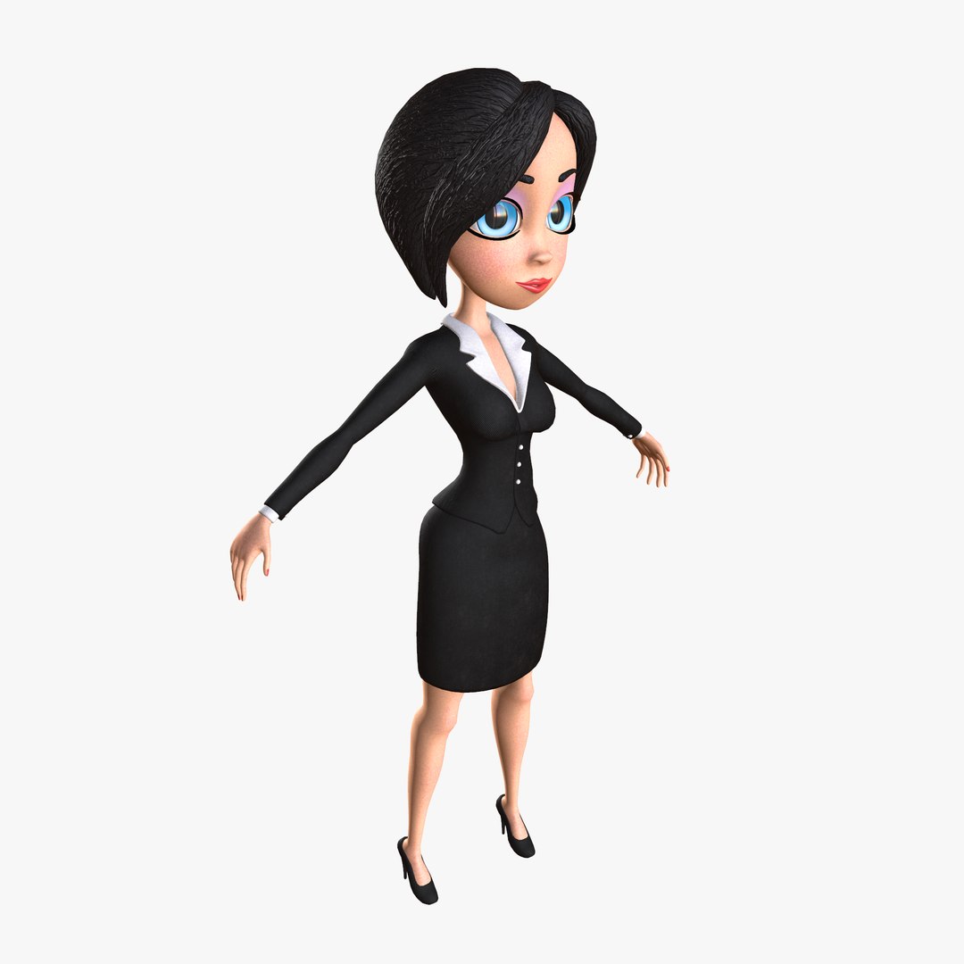 Businesswoman Cartoon People Woman 3d Model