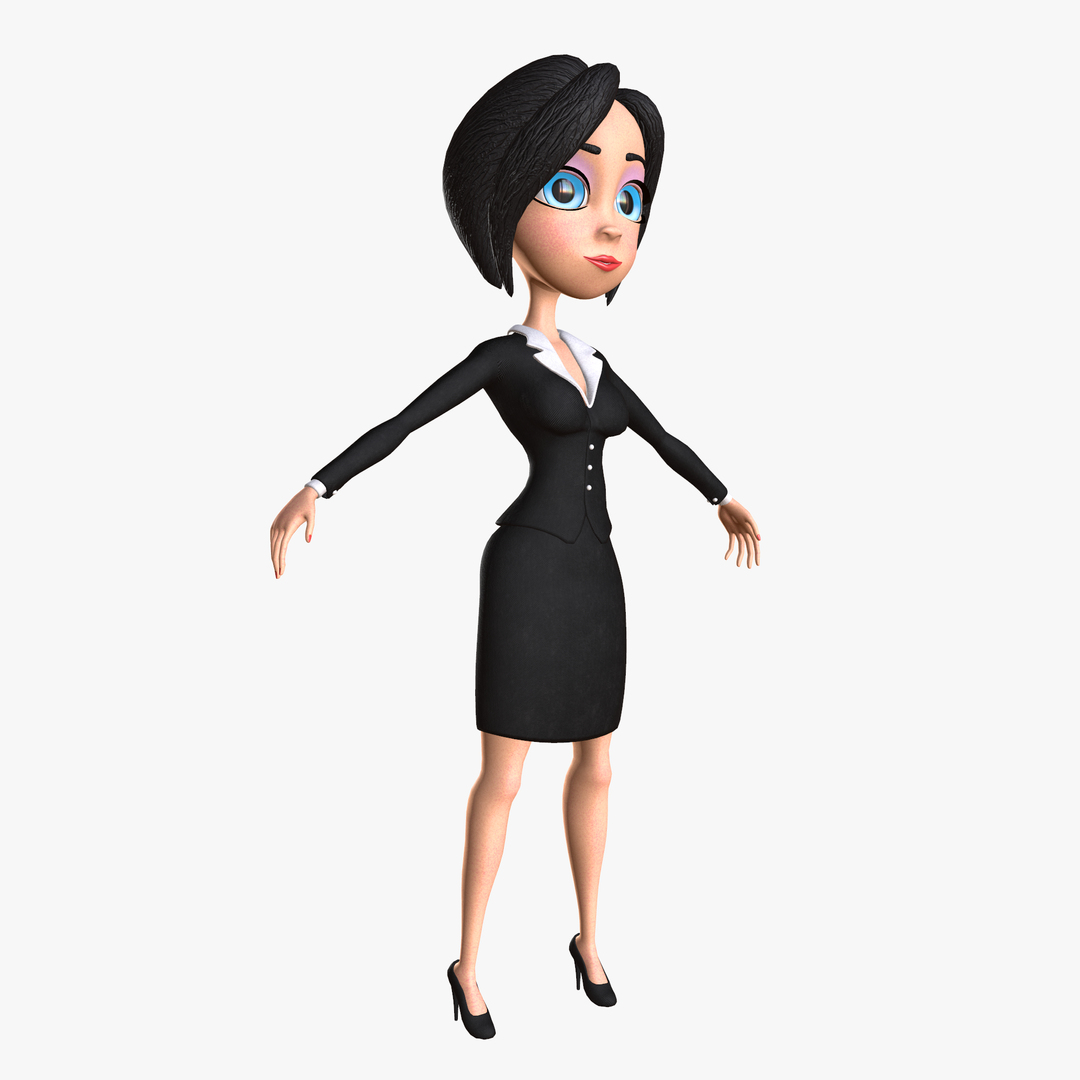 Businesswoman Cartoon People Woman 3d Model