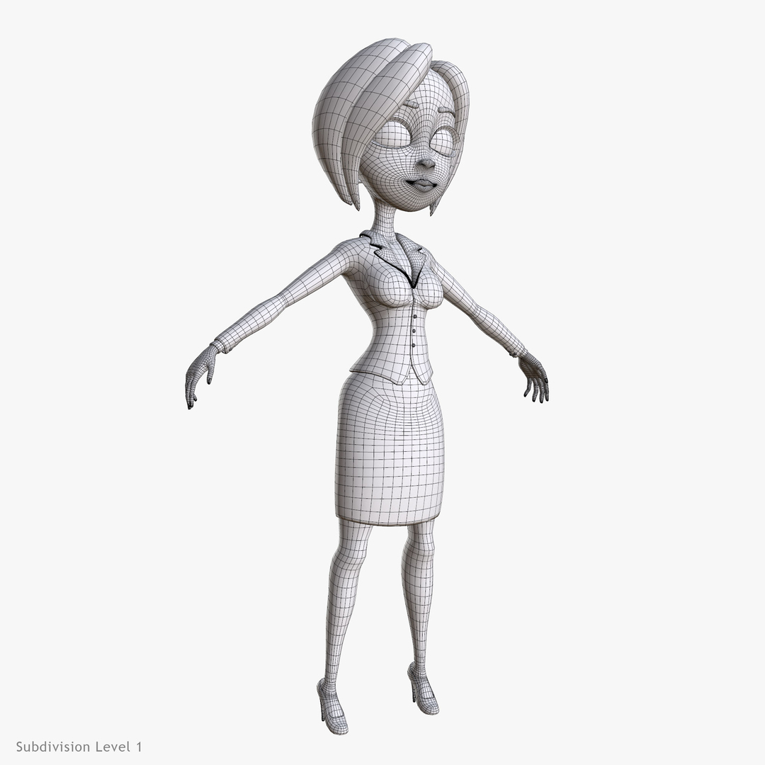 Businesswoman Cartoon People Woman 3d Model