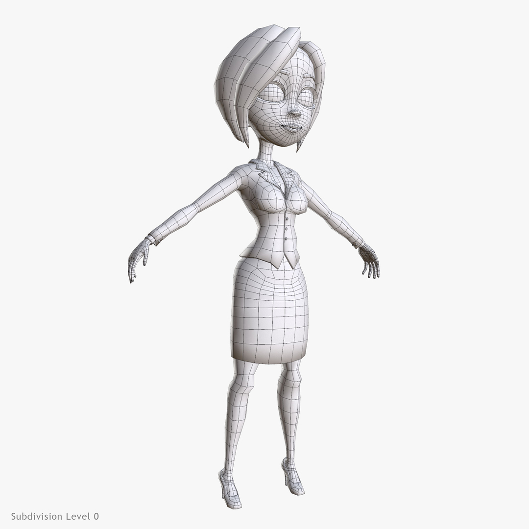 Businesswoman Cartoon People Woman 3d Model