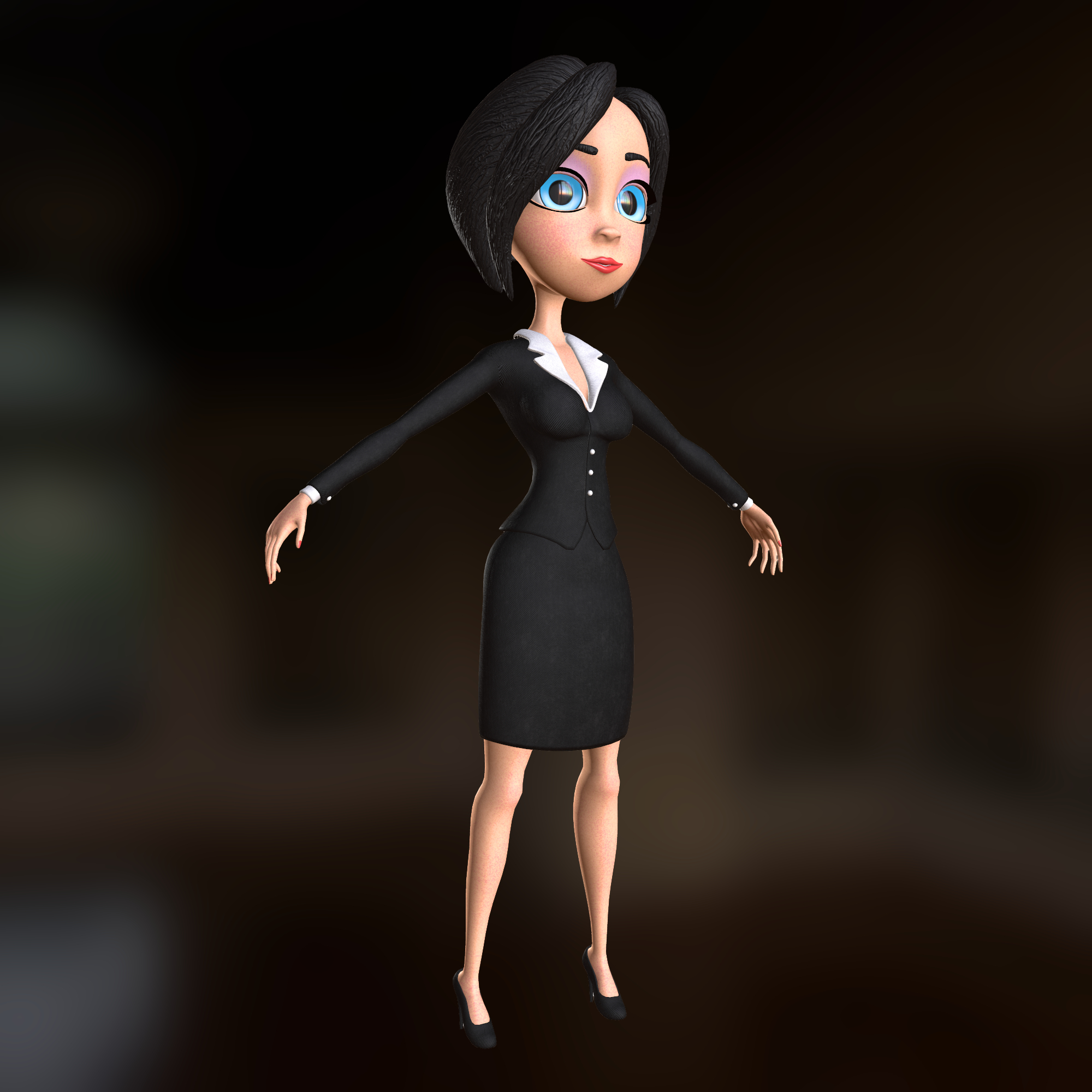 businesswoman cartoon people woman 3d model