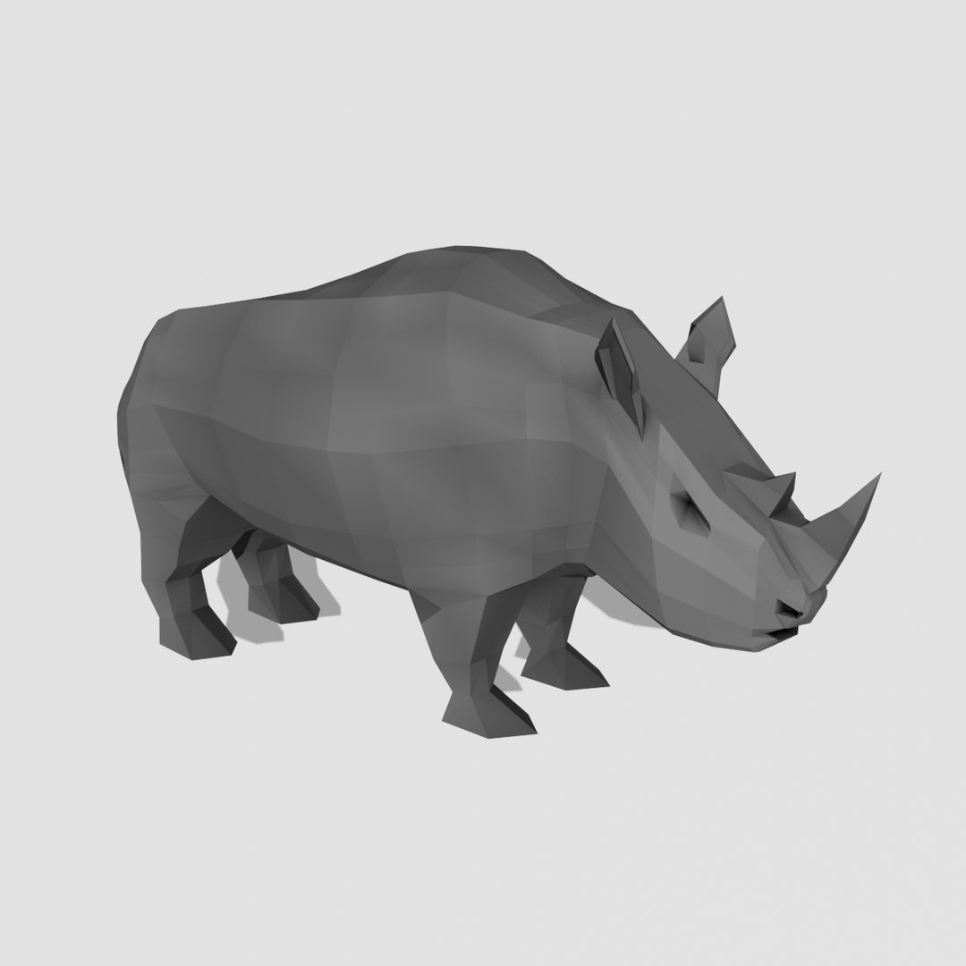 Low Poly Rhino 3D Model - TurboSquid 2403494