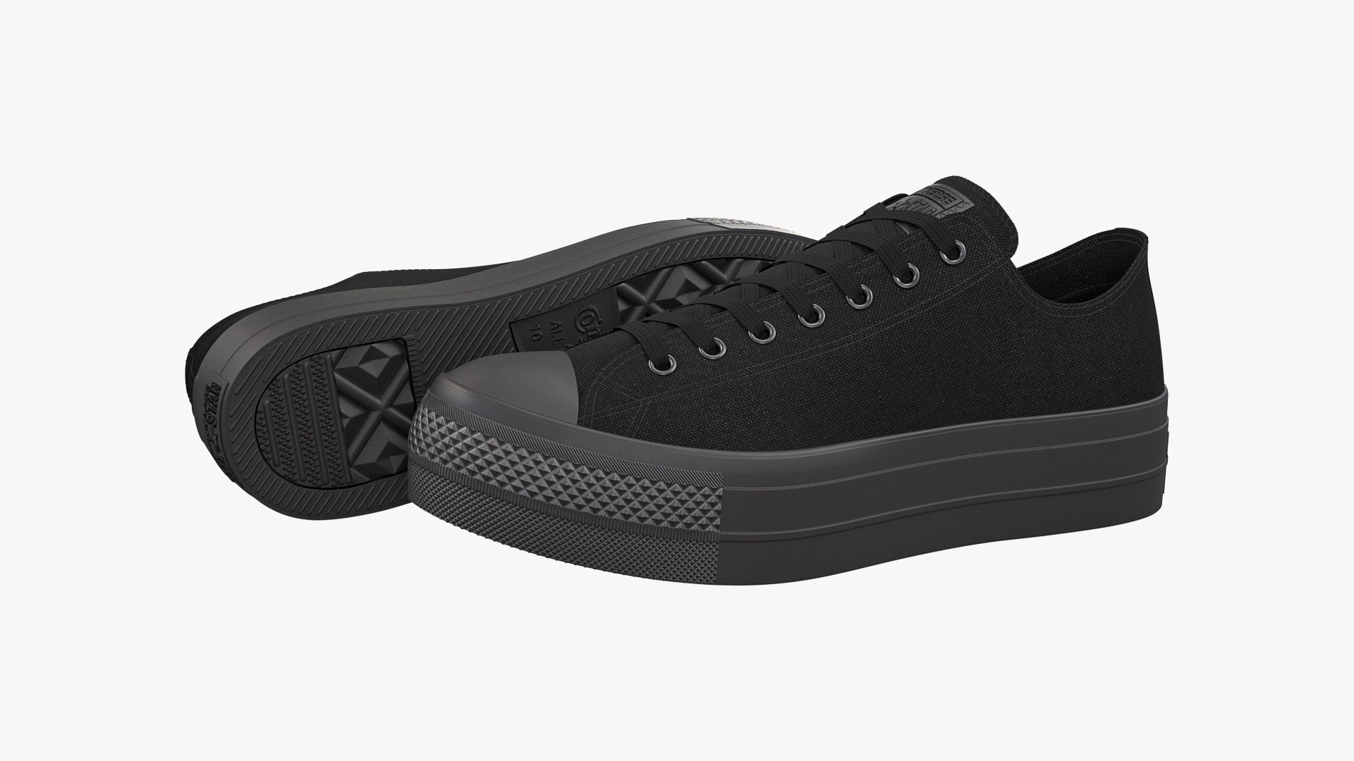 Chuck Taylor All Star Lift Platform Low Top Mono Black 3D model ...