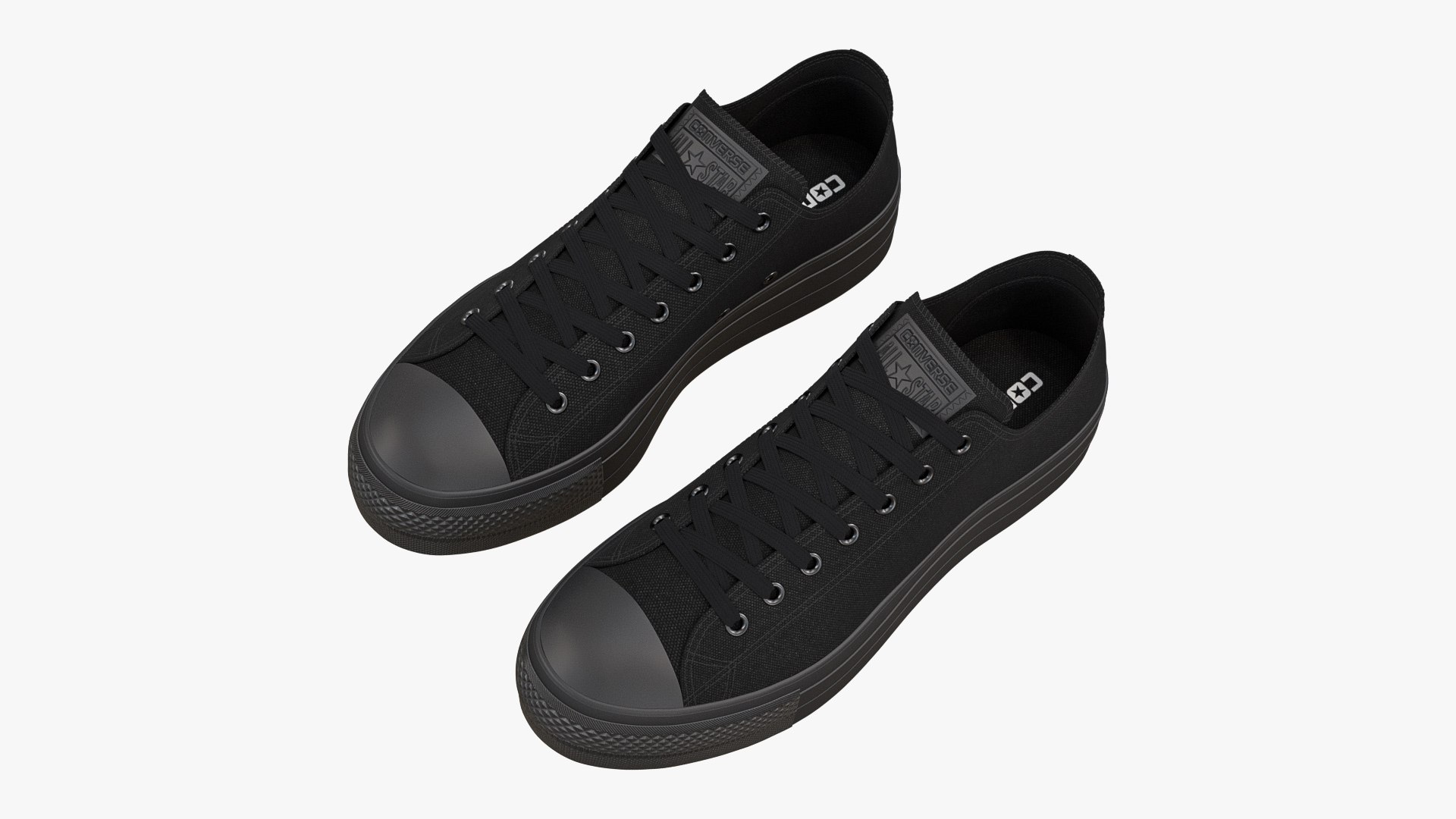 Chuck Taylor All Star Lift Platform Low Top Mono Black 3D model ...