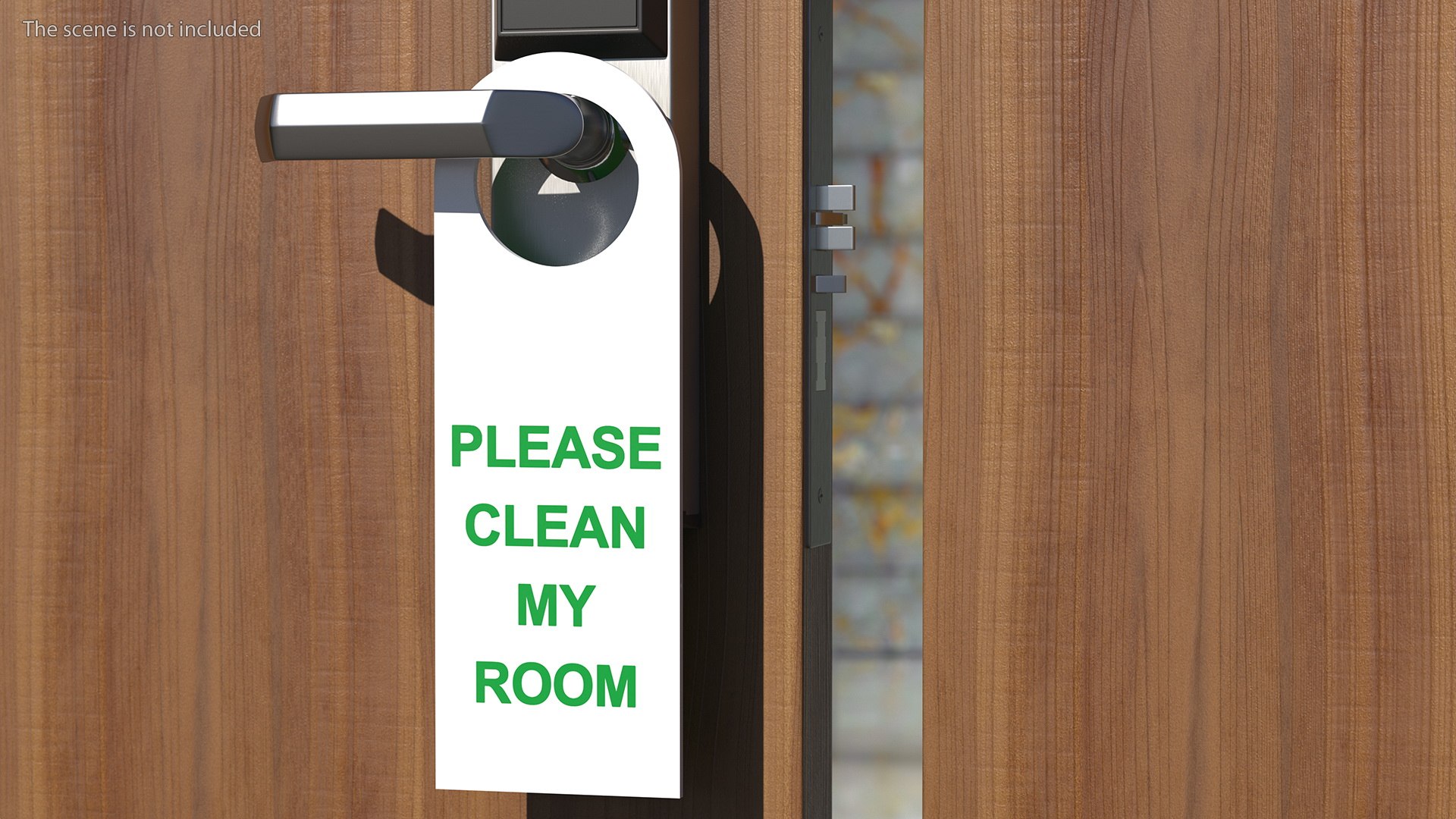 Hotel Door Hanger Clean My Room White Green 3D Model - TurboSquid 1888665
