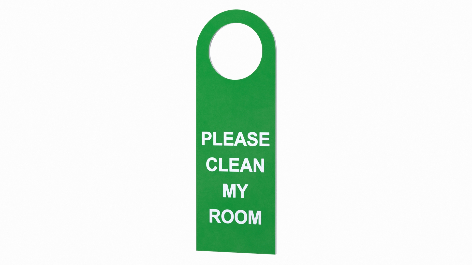 Hotel Door Hanger Clean My Room White Green 3D Model - TurboSquid 1888665