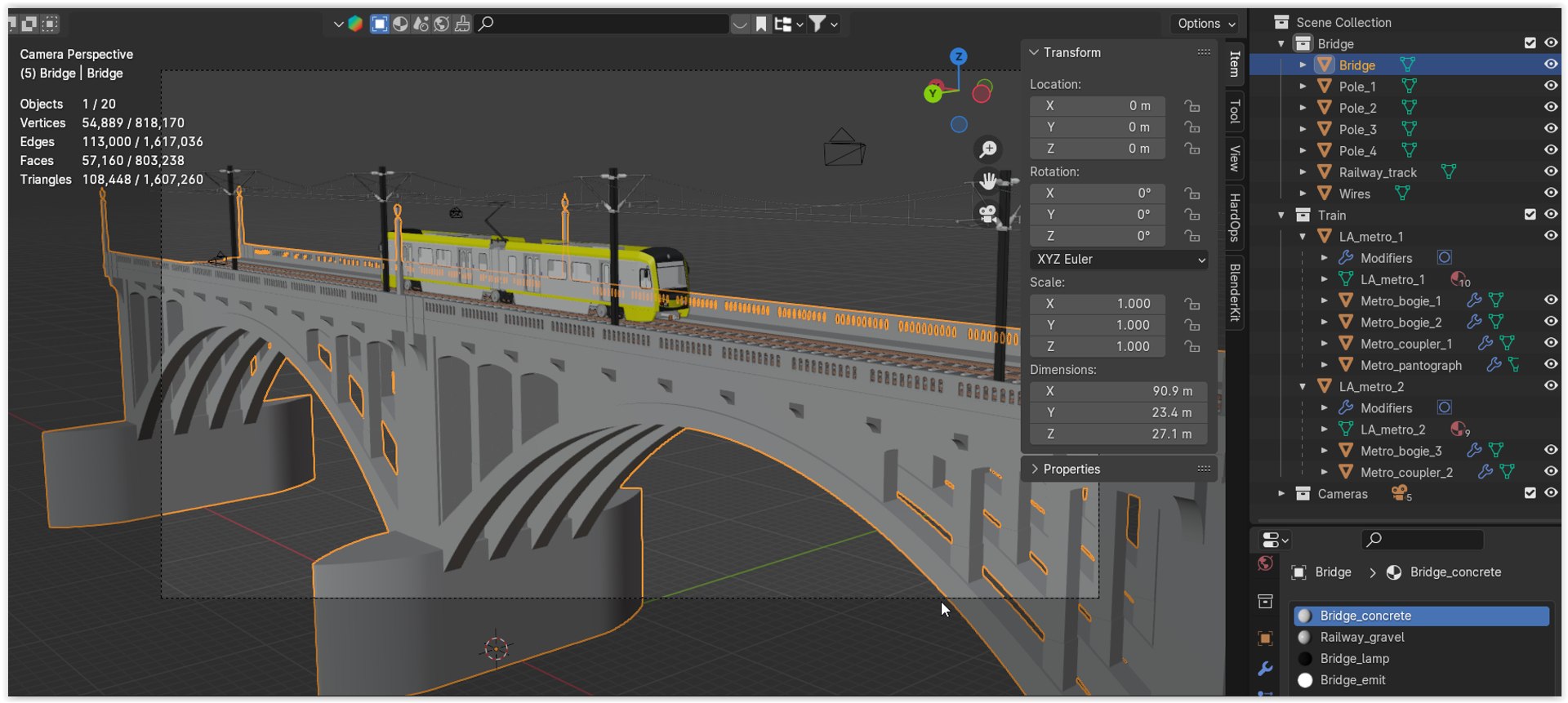 3D LA Light Rail Bridge II - TurboSquid 2246118