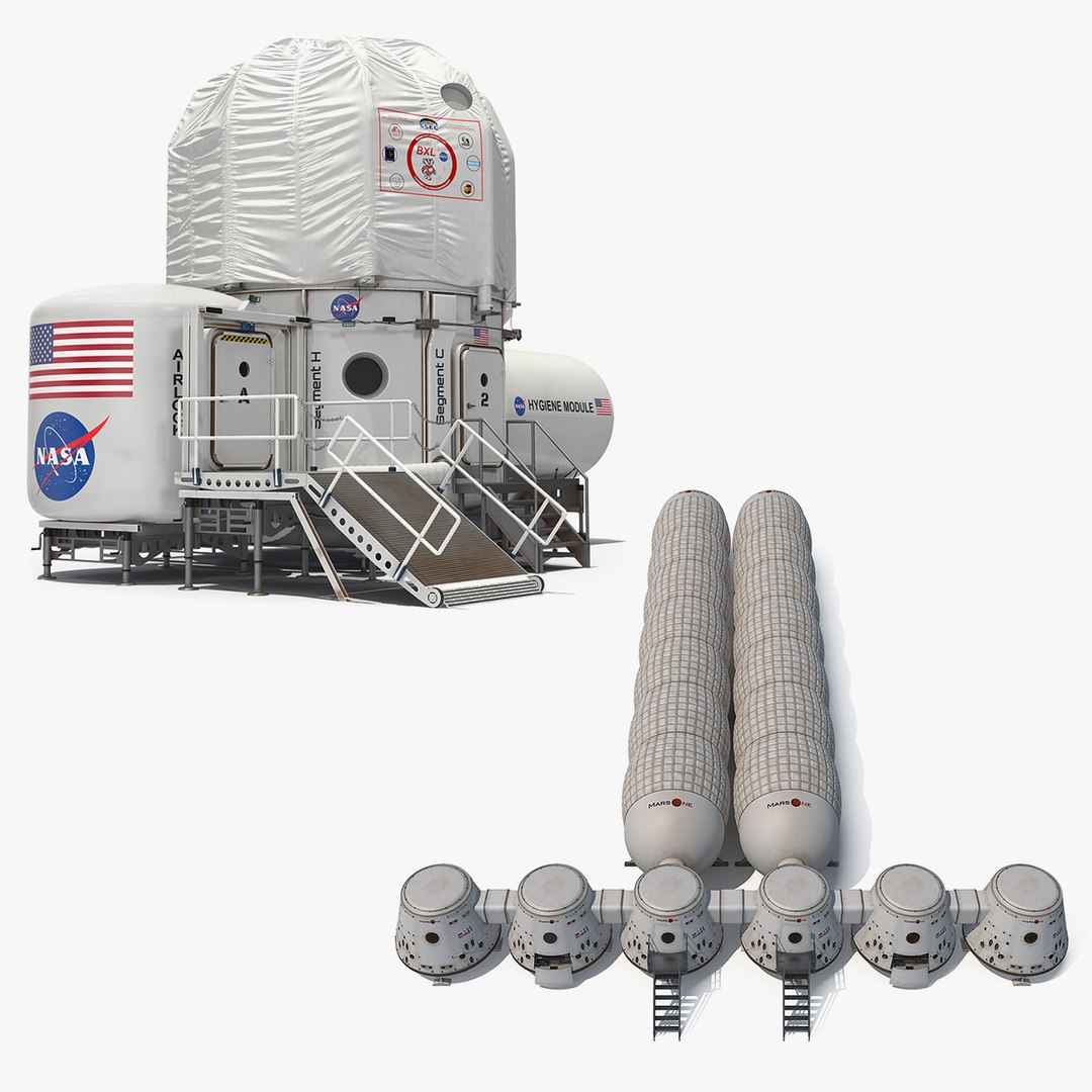 3D space colony structures - TurboSquid 1332370