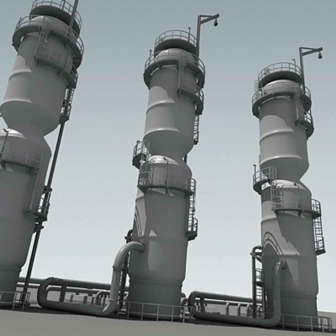 Refinery Tower 3d Model
