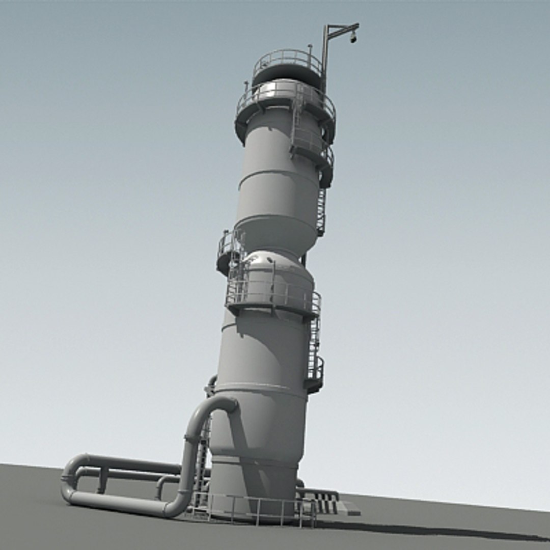 Refinery Tower 3d Model