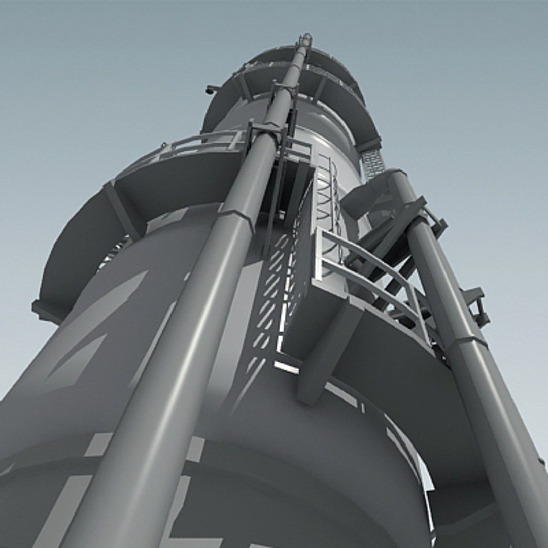 Refinery Tower 3d Model