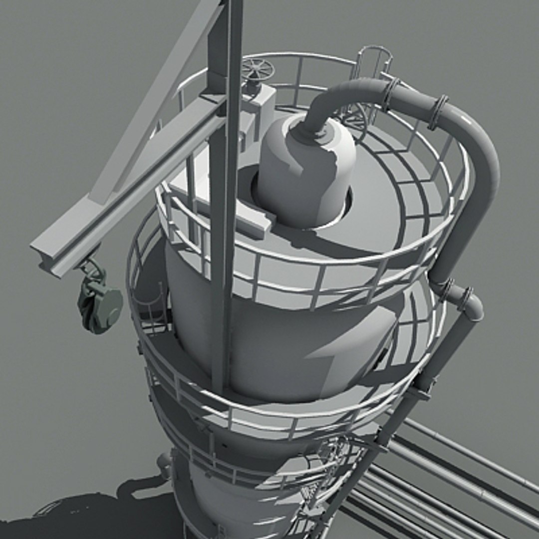 Refinery Tower 3d Model
