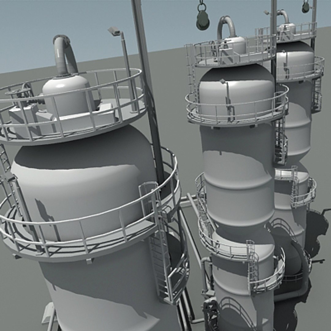 Refinery Tower 3d Model
