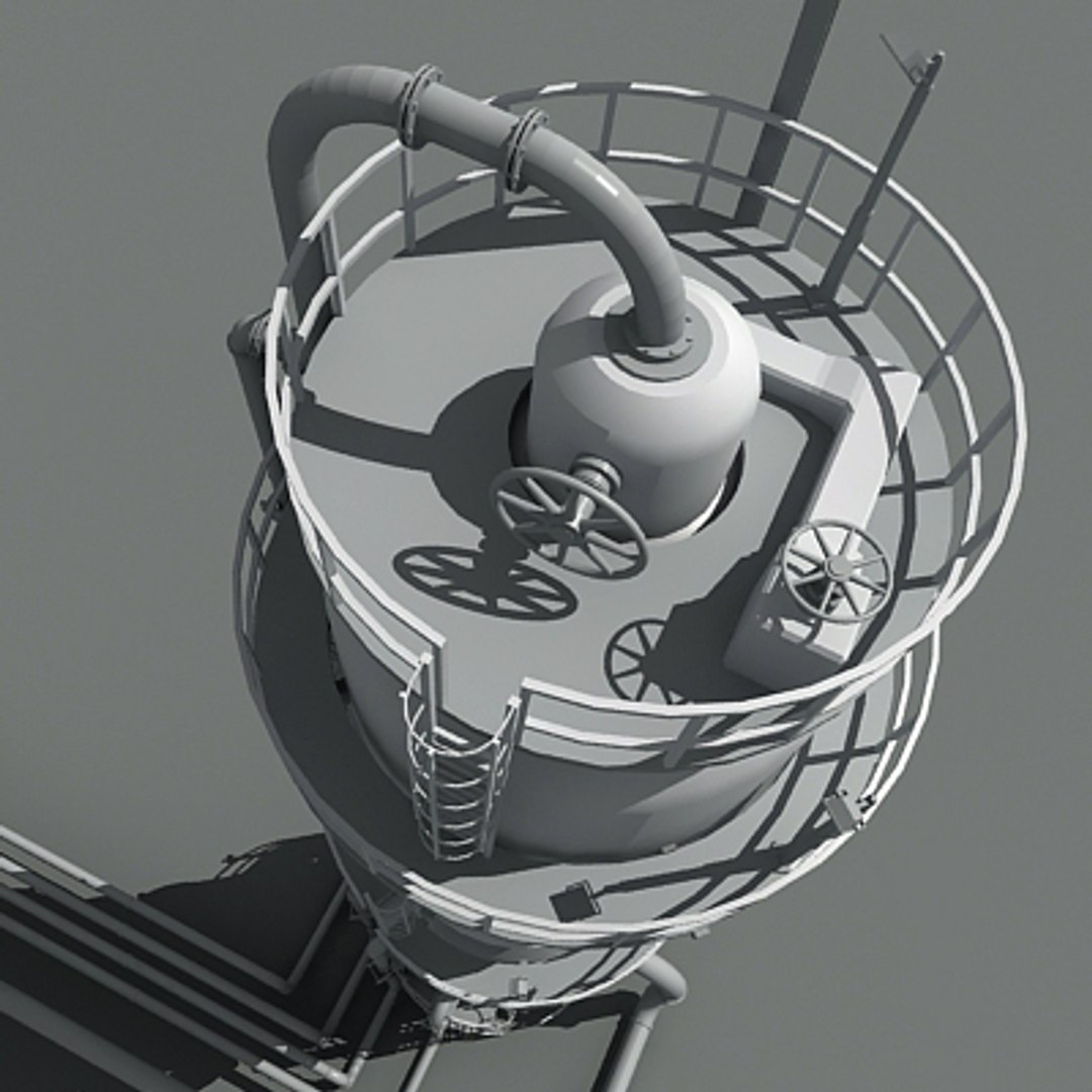 Refinery Tower 3d Model