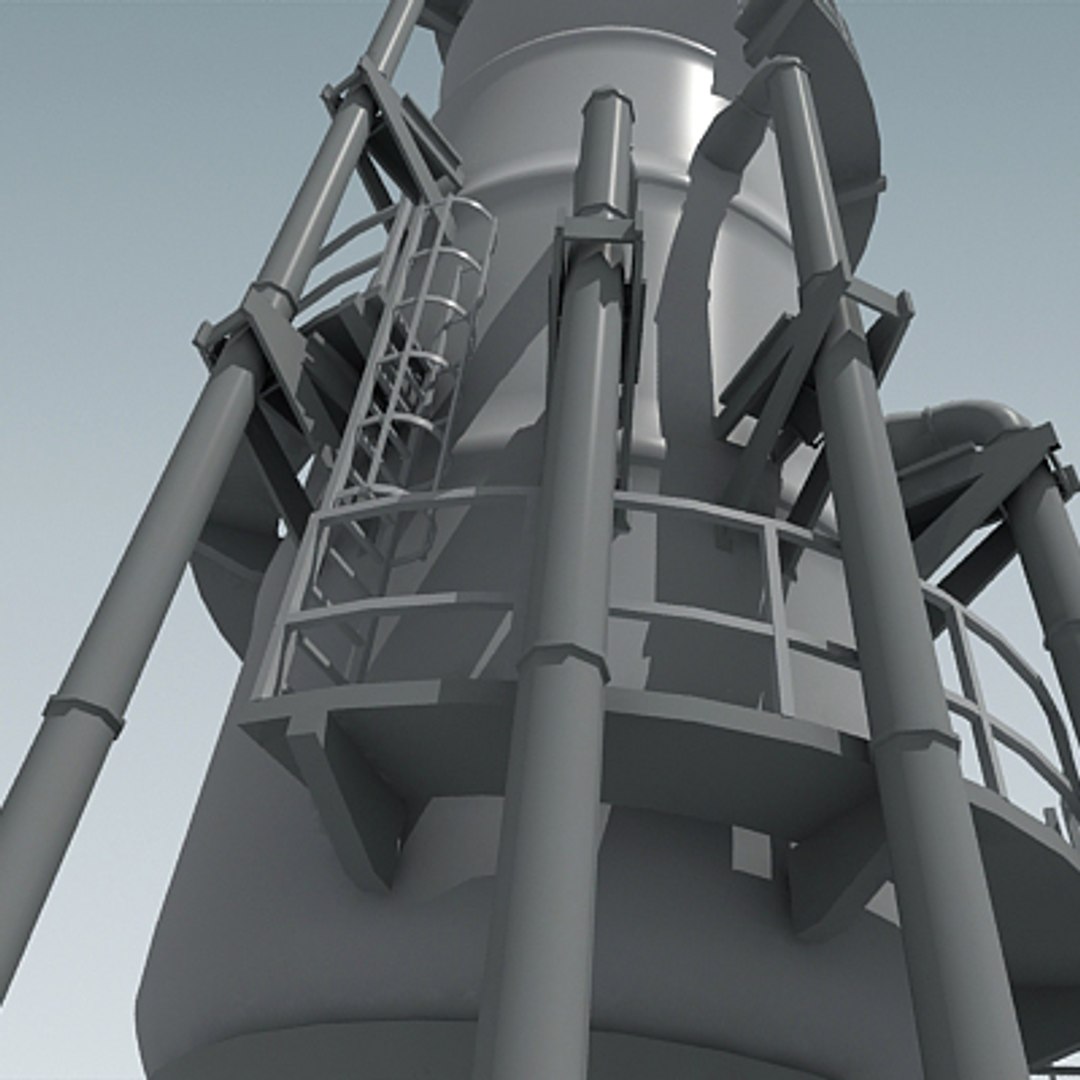 Refinery Tower 3d Model