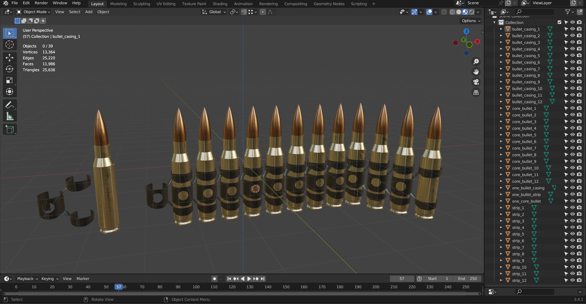 Realistic Strip Bullet High Poly 3D - TurboSquid 2055523