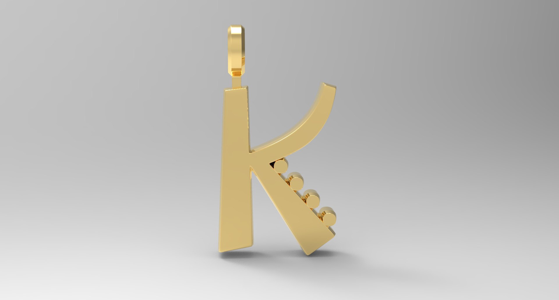 K Letter Pendant Gold 3D - TurboSquid 1901009