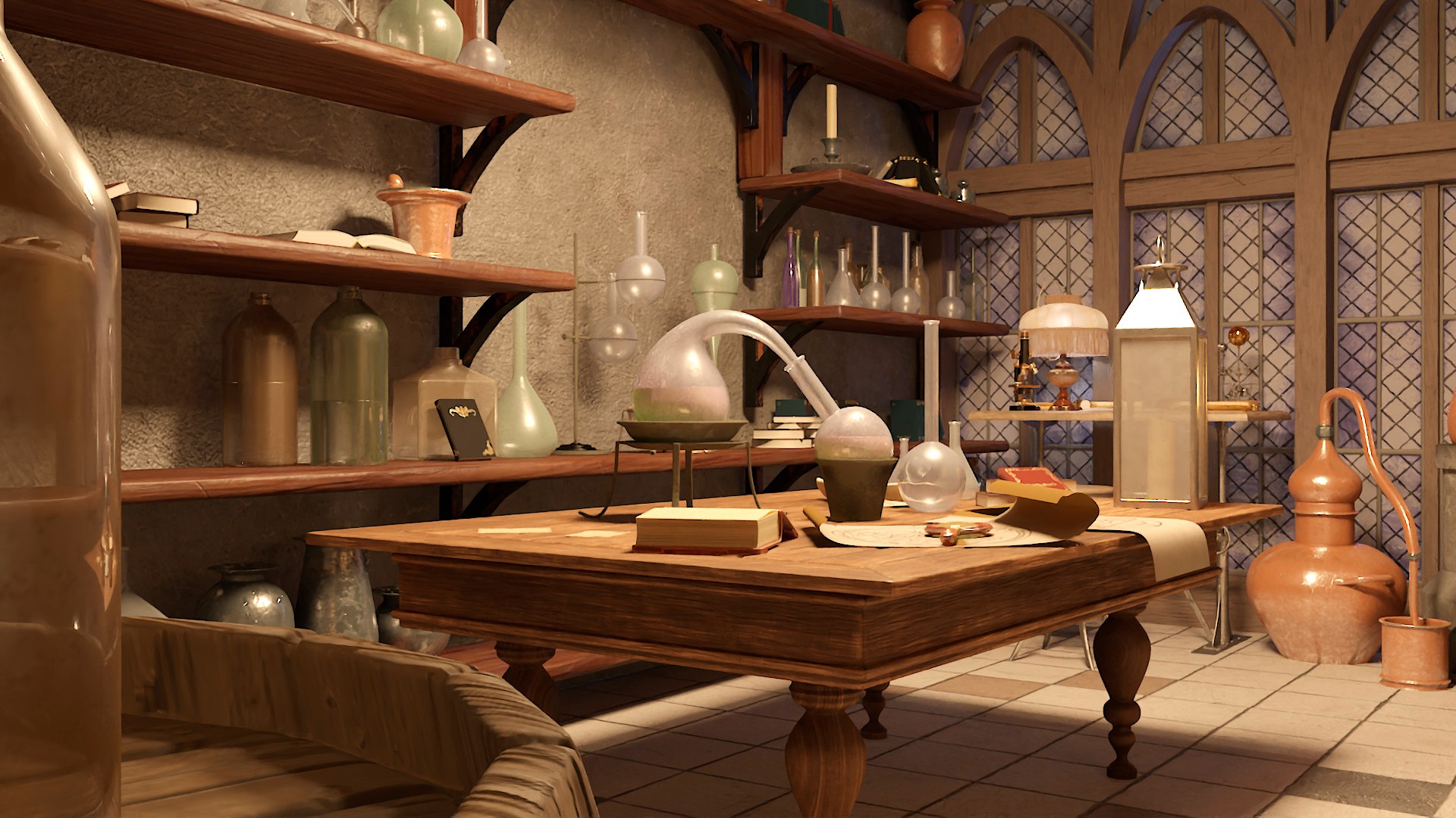 Medieval Alchemist Laboratory 3D - TurboSquid 2296394