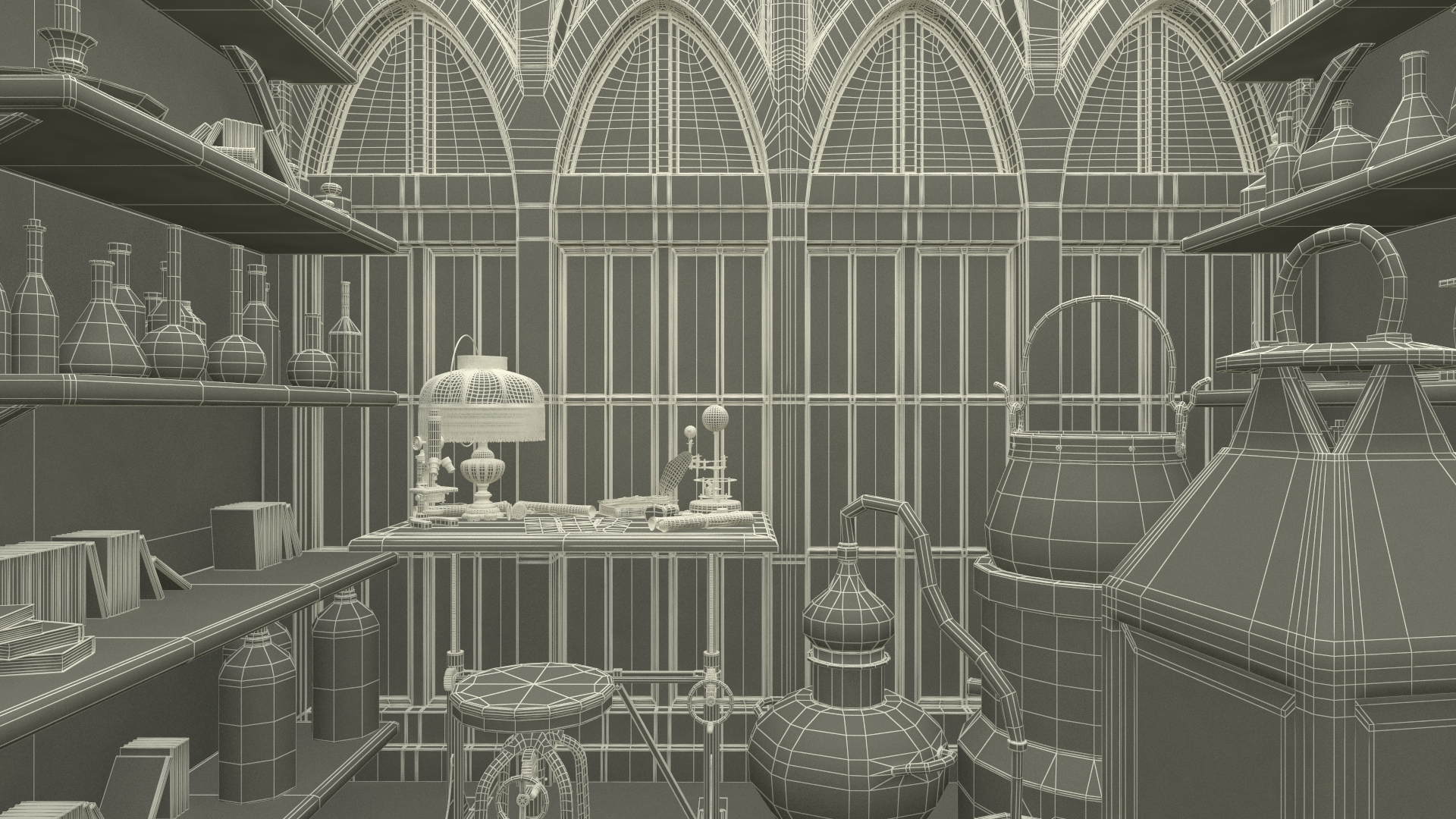 Medieval Alchemist Laboratory 3D - TurboSquid 2296394