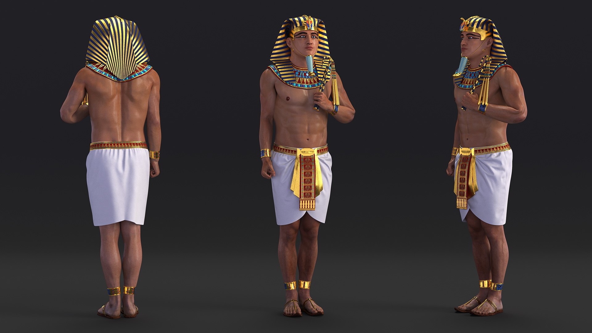 3D Egyptian Pharaoh Rigged for Maya - TurboSquid 2113001