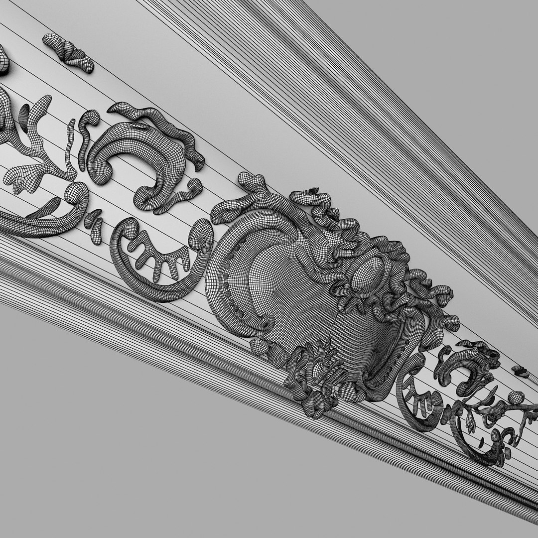 3d model plaster cornice dc-110