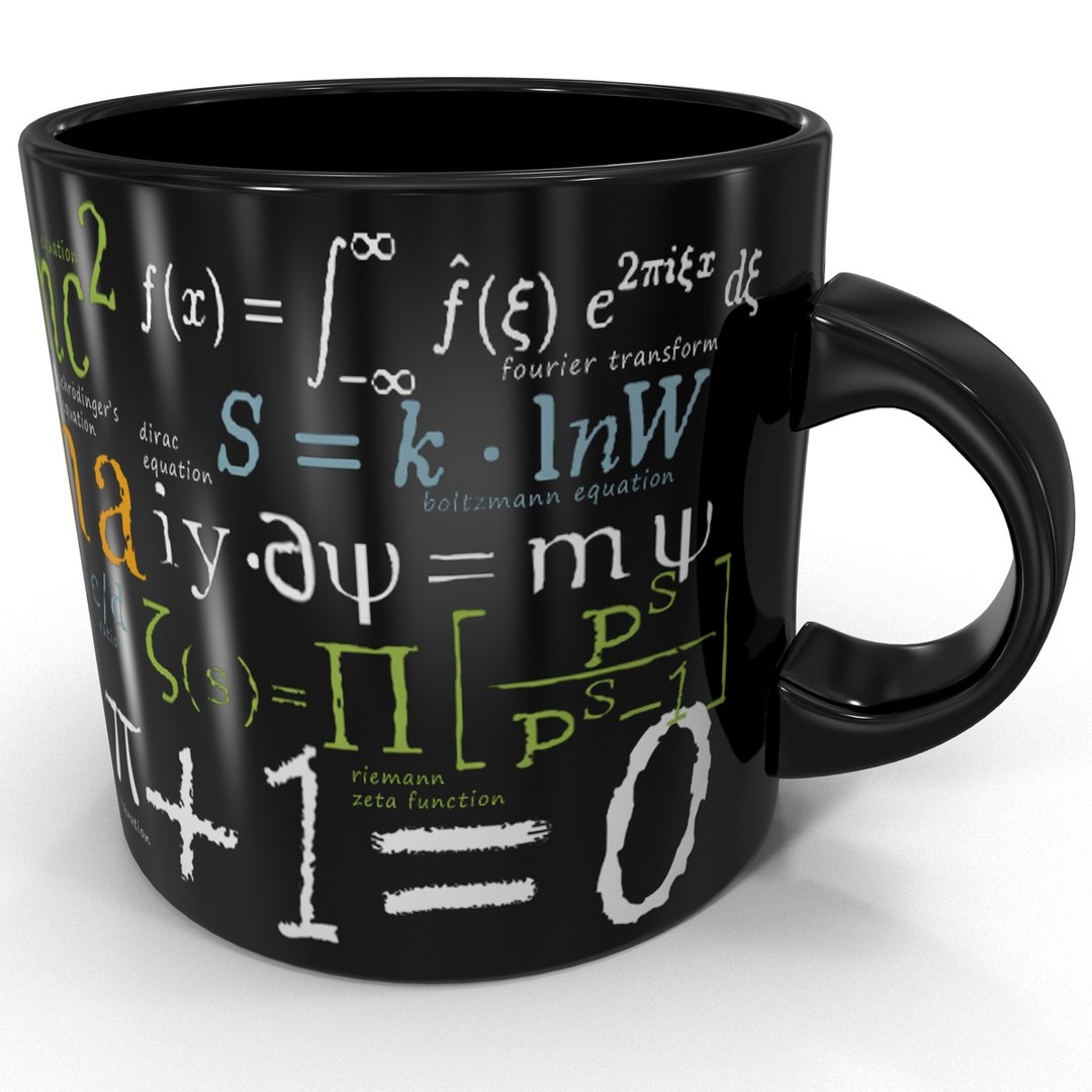 3d Model Of Mathematical Formulas Mug