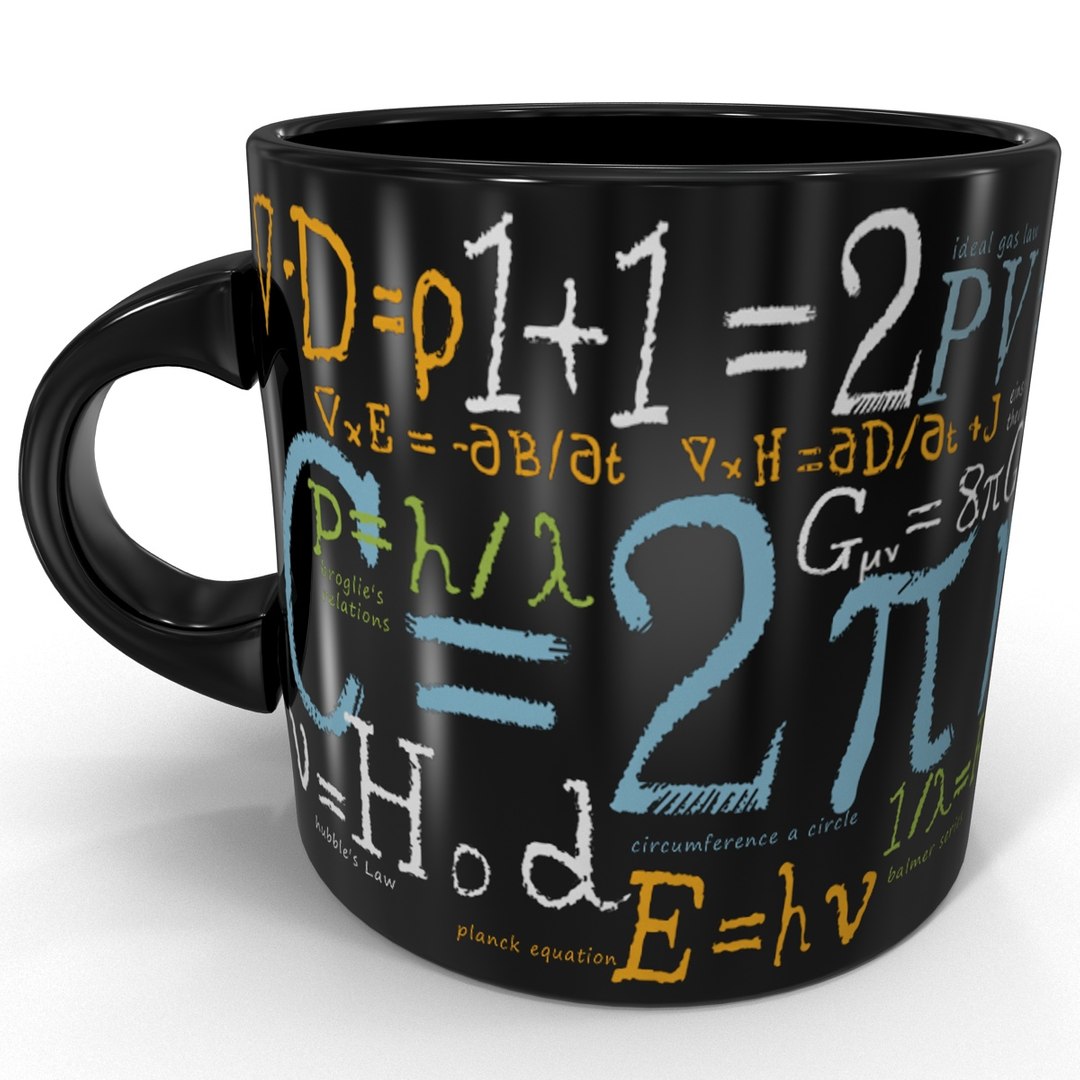 3d Model Of Mathematical Formulas Mug