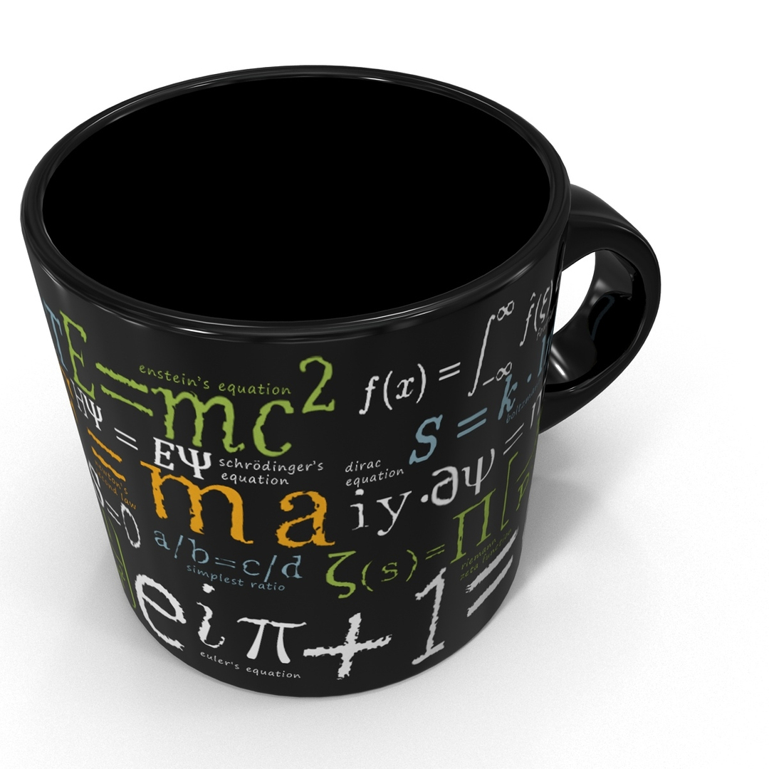 3d Model Of Mathematical Formulas Mug