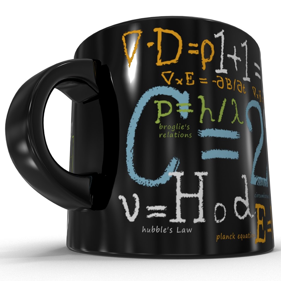 3d Model Of Mathematical Formulas Mug