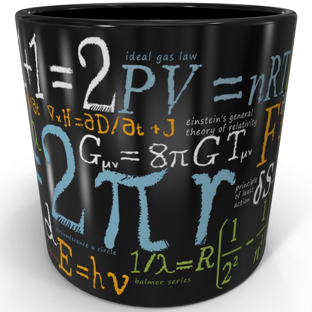 3d Model Of Mathematical Formulas Mug