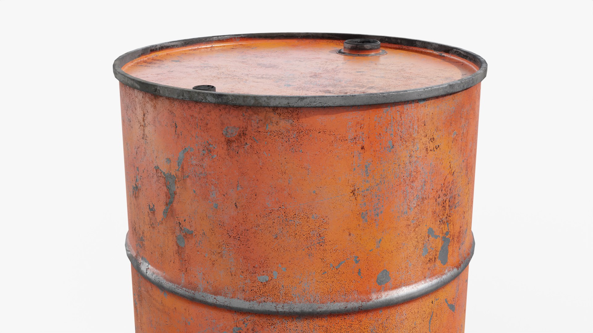 3D Steel Barrel - Orange - Dirty - TurboSquid 2119166