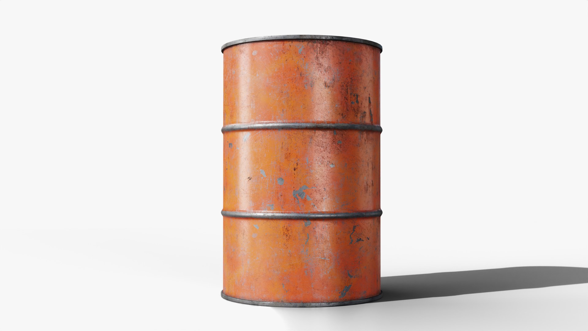 3D Steel Barrel - Orange - Dirty - TurboSquid 2119166