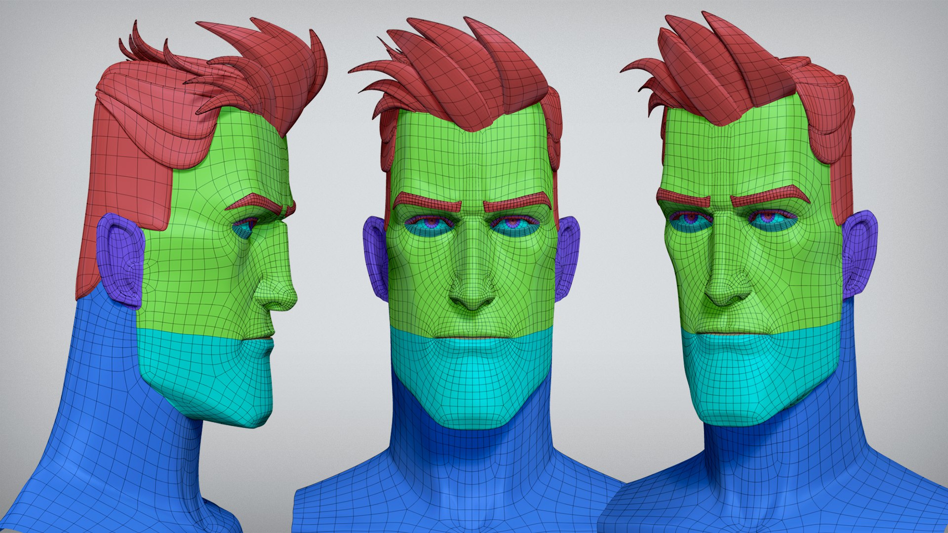 Cartoon Male Character Bruce Base Mesh 3D Model - TurboSquid 2044363