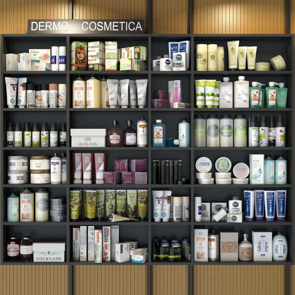 3D Shelf with cosmetics in a beauty salon 12 model - TurboSquid 1884526