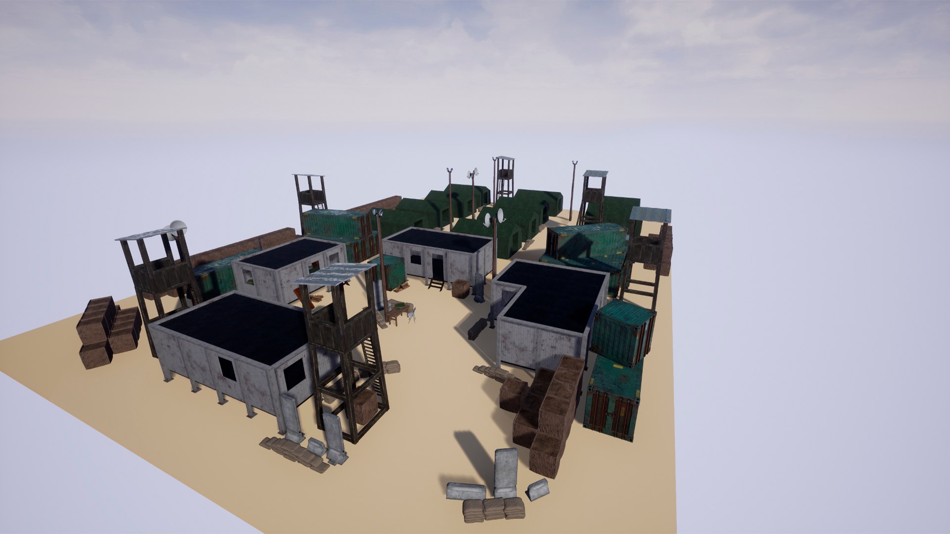 Modular Military Base With Props 3D Model - TurboSquid 1781409