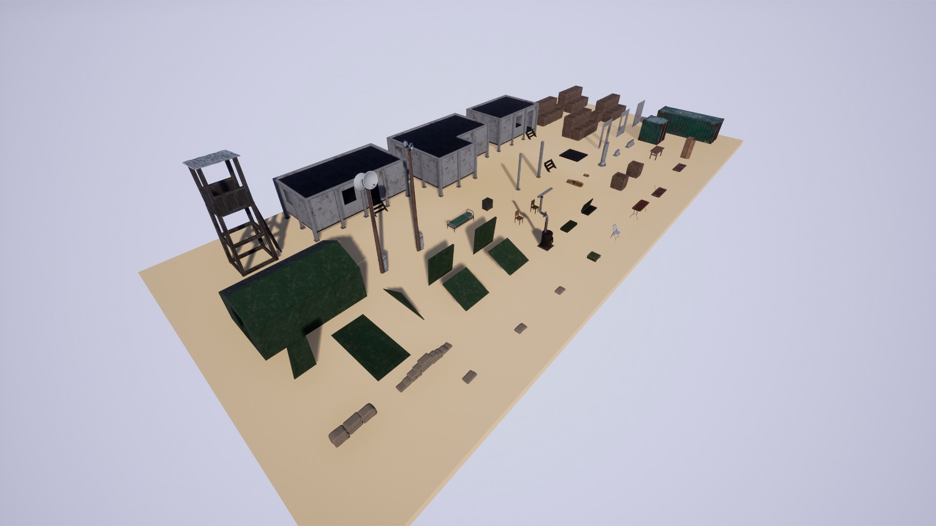 Modular military base with props 3D model - TurboSquid 1781409