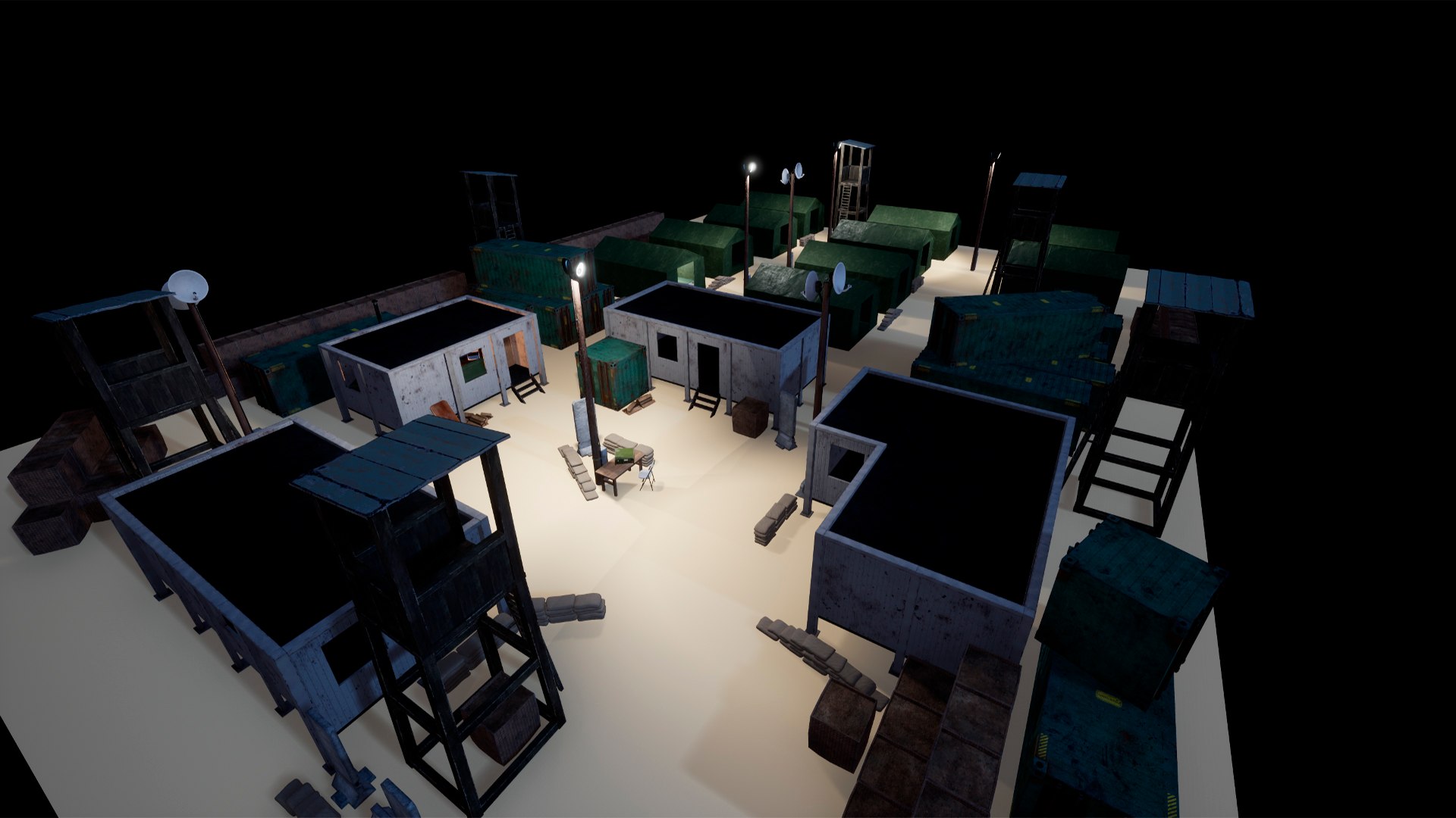 Modular Military Base With Props 3D Model - TurboSquid 1781409